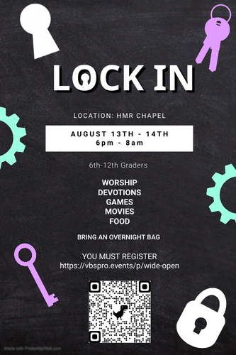 Wide-Open Youth overnight LOCK IN (Aug. 13-14) :: VBS Pro :: Group ...